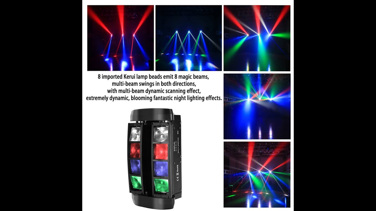 8LED Spider Moving Head Beam Stage Lighting DMX Disco Party DJ Light ...
