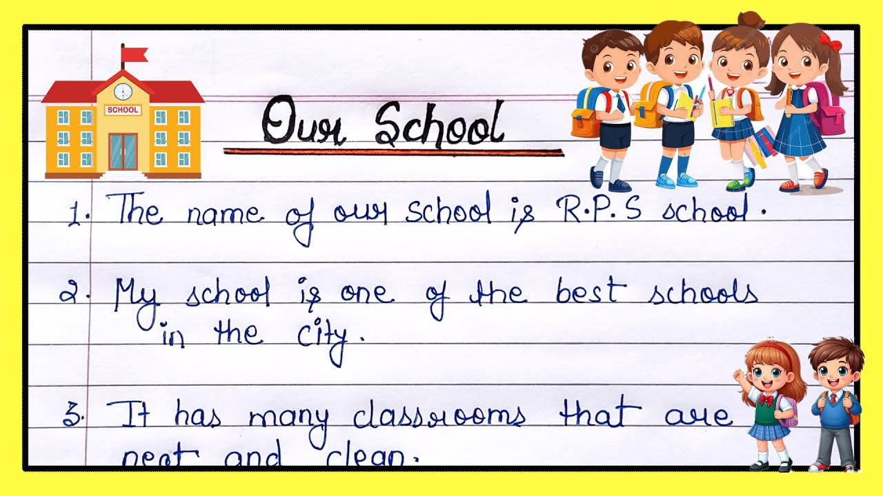 Our school 10 lines essay in English | Our school essay writing - YouTube