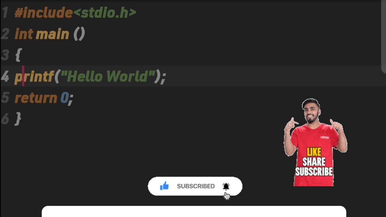 First Program In C Language First Time Code Basic Programming In C 5851