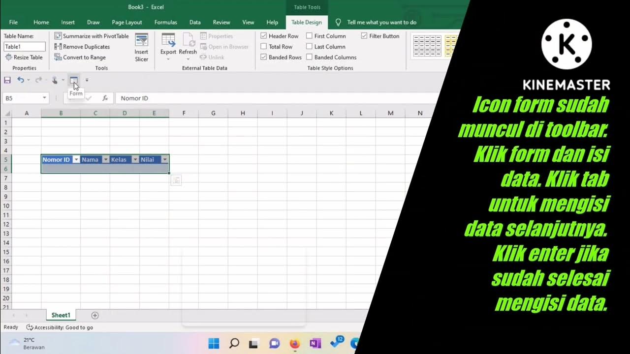 Cara Mengaktifkan Fitur Form pada Excel - YouTube