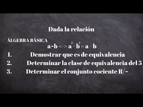 ÁLGEBRA BÁSICA / RELACIÓN de EQUIVALENCIA Conjunto cociente y clases de ...