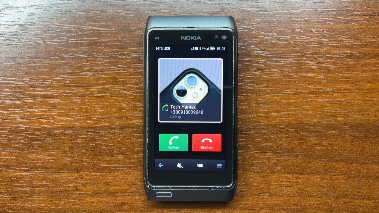 NOKIA N8-00 Cellular Incoming Call with Nokia Tune Ringtone. Symbian 3 ...