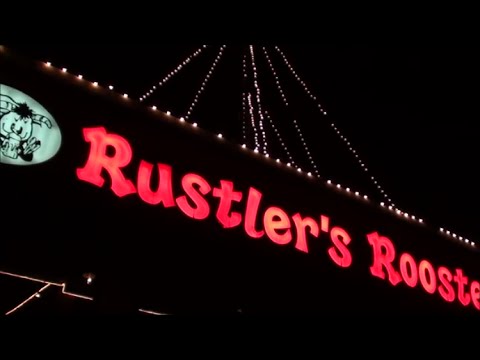 Outside Nightime View at RUSTLER'S ROOSTE Steakhouse - YouTube