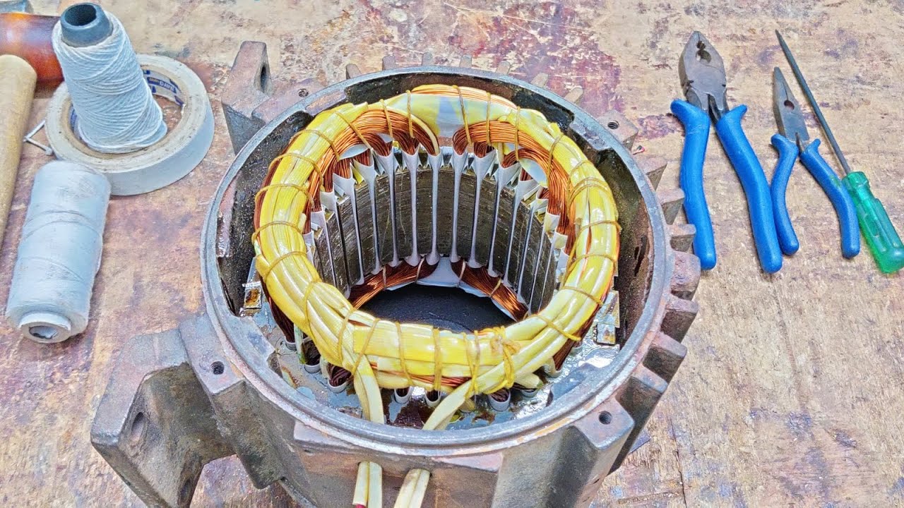 1.5 HP Single Phase Motor Rewinding - YouTube