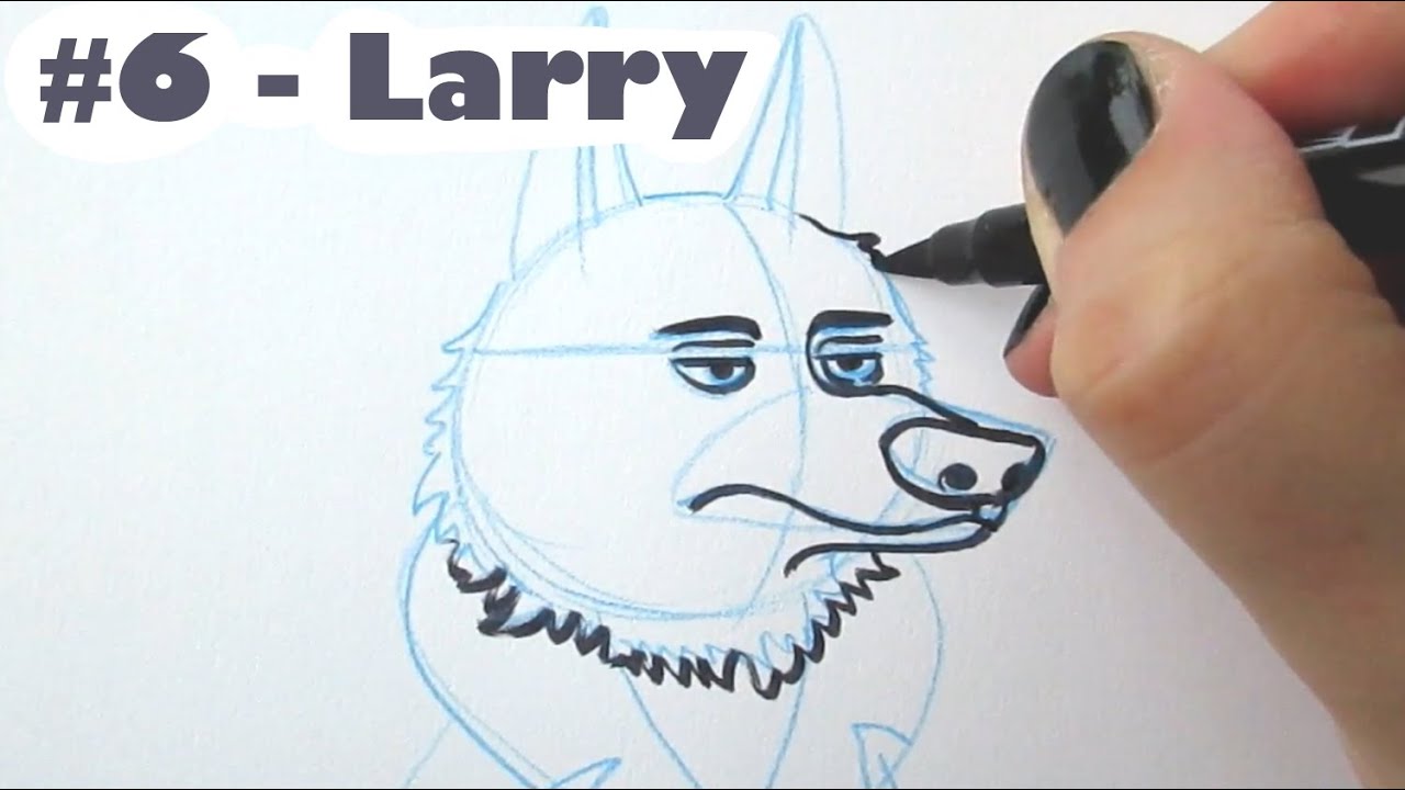 HOW TO DRAW DISNEY #6 - LARRY (Wolf in Zootopia) - YouTube