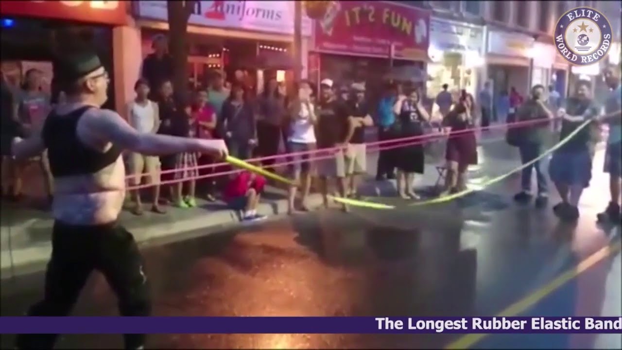 Longest Rubber Elastic Band Snap EWR201622739 - YouTube