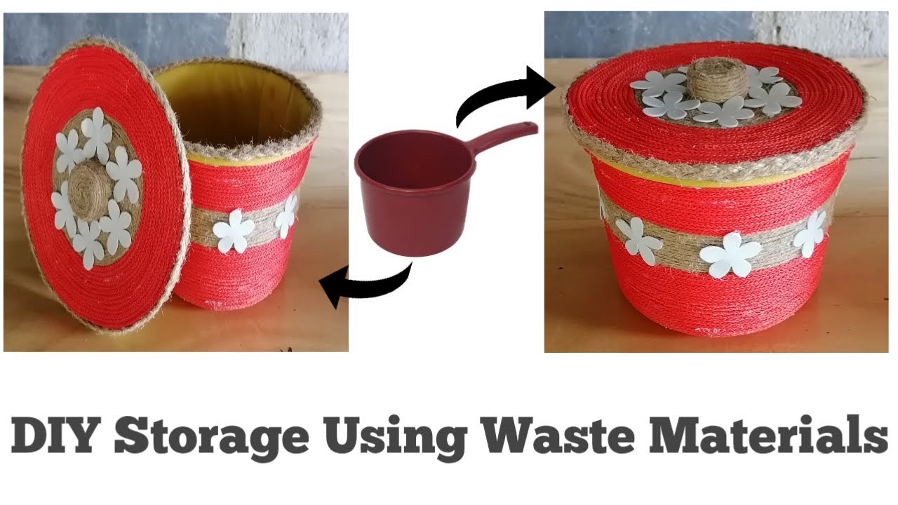 DIY Storage Using Waste Materials/ Jute Rope Crafts Idea/Best Out of ...