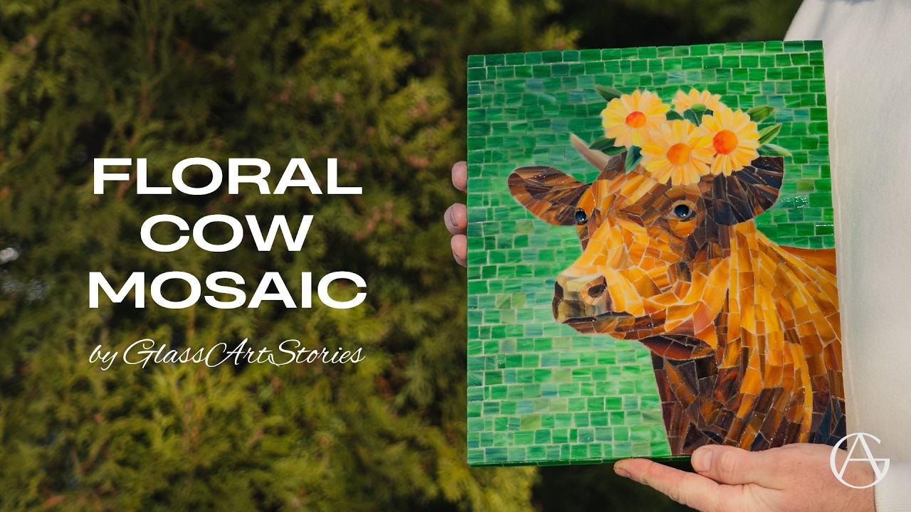 Creating a Spring Cow Mosaic Step-by-Step Glass Process - YouTube