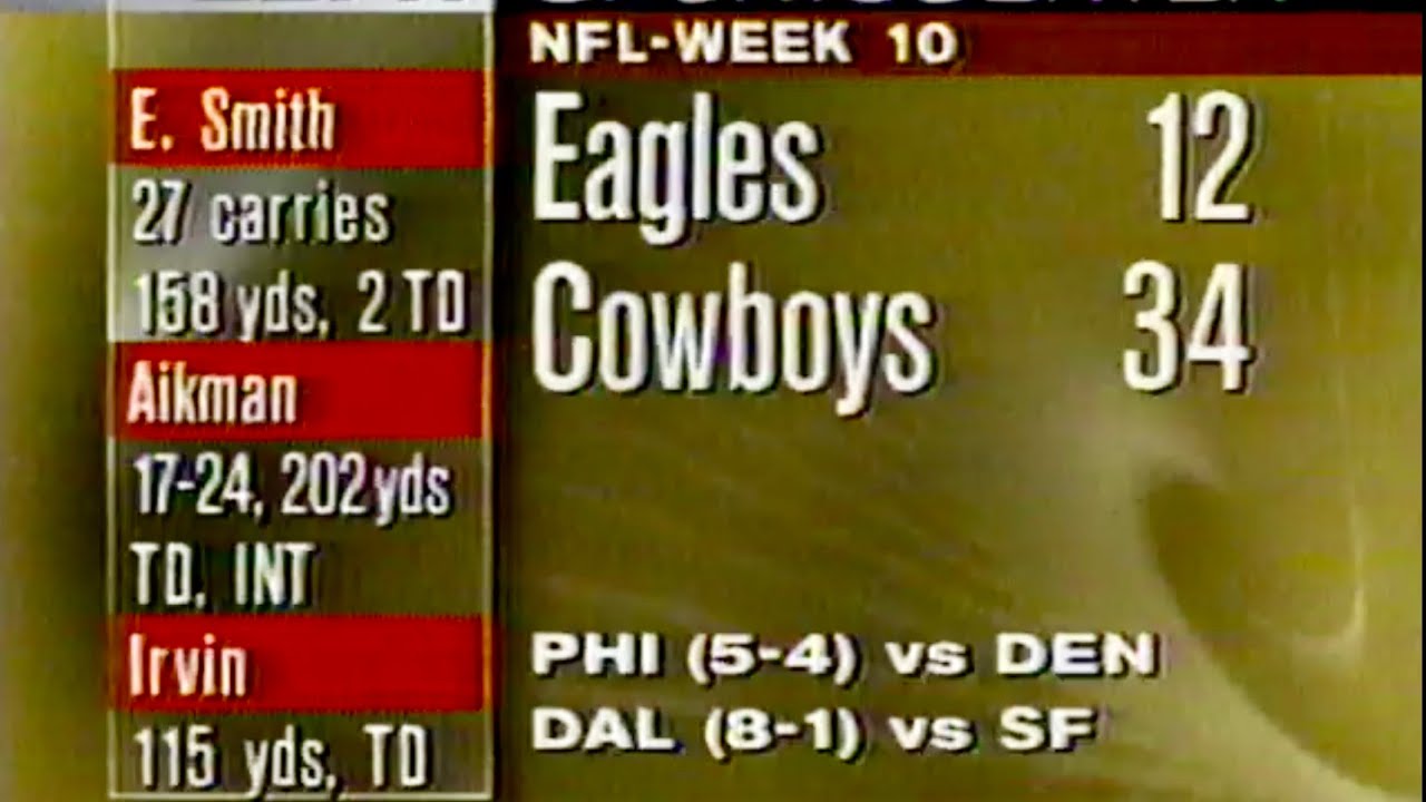 1995 | Dallas Cowboys vs Philadelphia Eagles Highlights ESPN | 11-6 ...