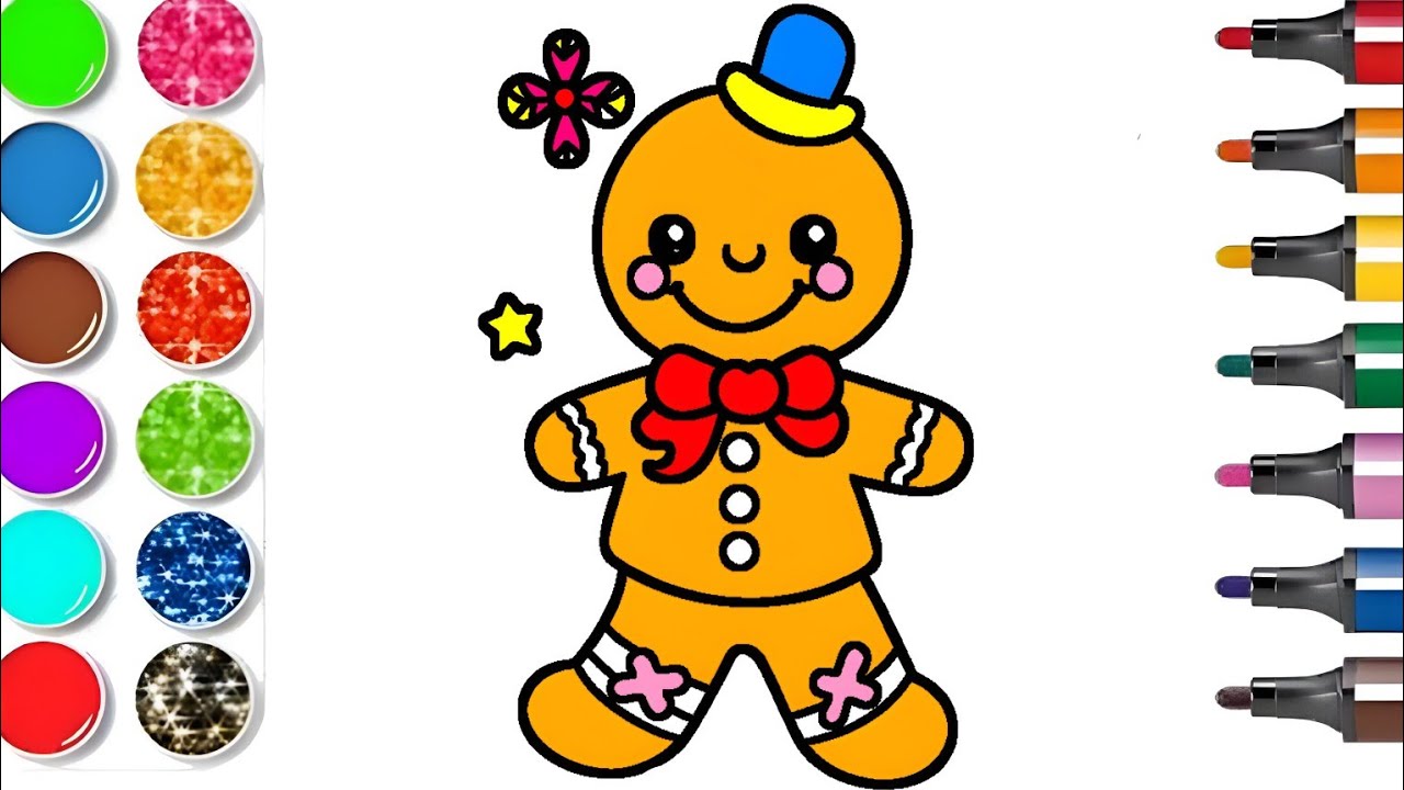 How To Draw Gingerbread Easy | Easy Drawing & coloring - YouTube