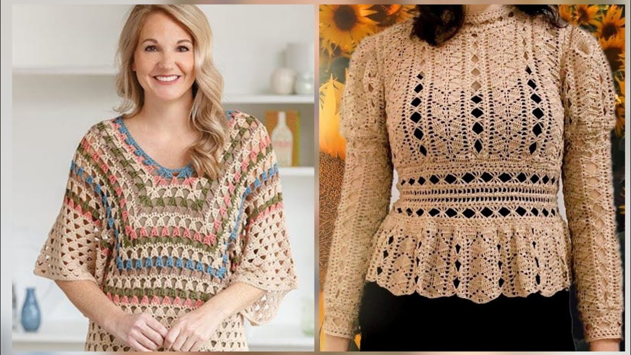 Top fashion style Crochet pattern Blouses for western ladies 2025/maan ...