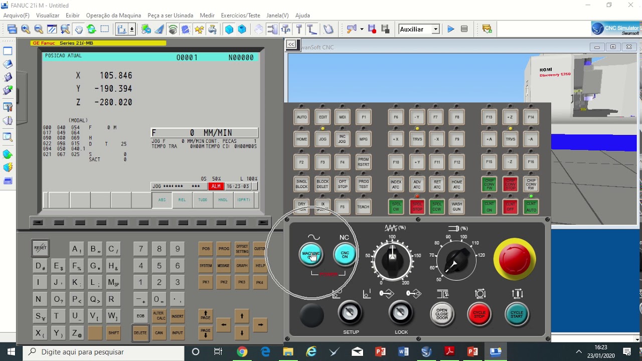 COMO REFERENCIAR O CENTRO - FANUC 21i MB - YouTube