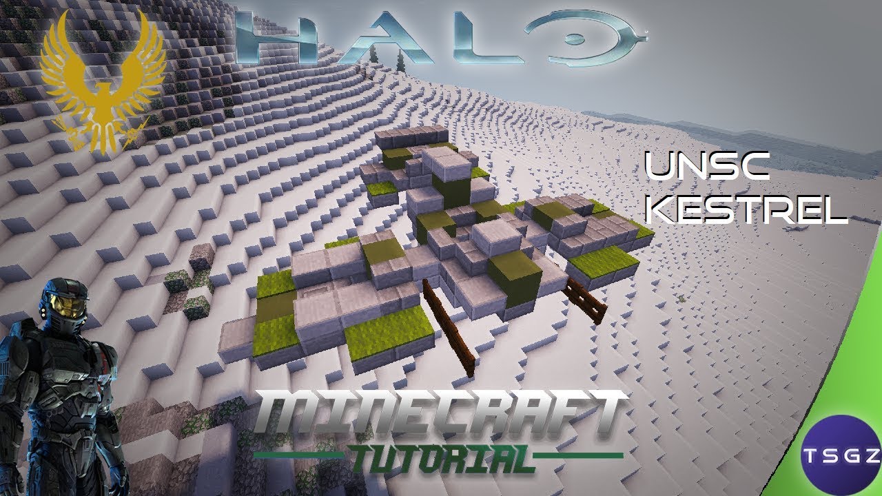 How to Build a Halo UNSC Kestrel in Minecraft - YouTube