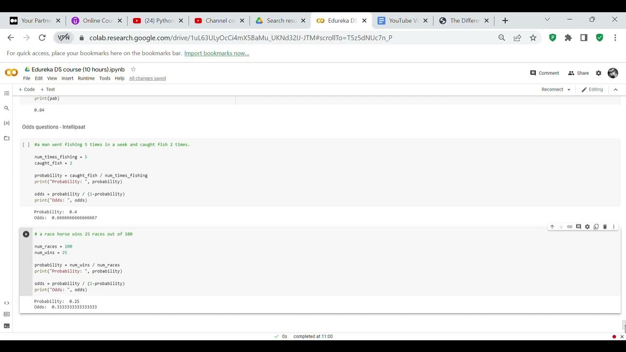 Code review: probability versus odds using Python - YouTube