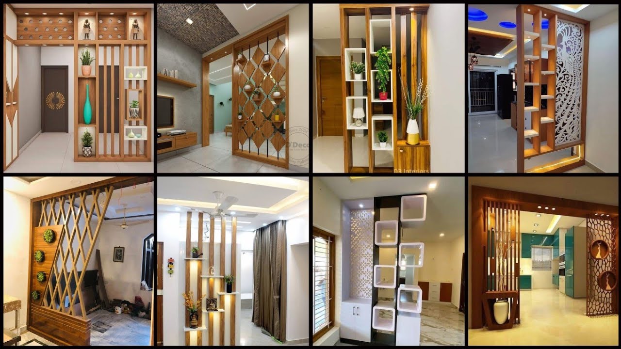 Wooden Wall Partition ideas | Hall Partition | Modern Wall Partition ...