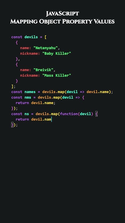 JavaScript: Mapping Object Property Values - YouTube