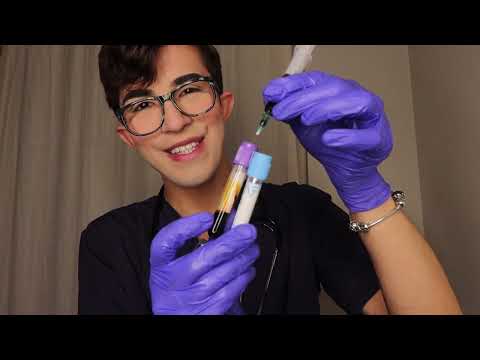 DOCTOR ASMR🧑🏻‍⚕️🩺 || throat&ear exam👂🏻, bloodletting🩸, injection💉.. 3 MINS DEEP SLEEP💤