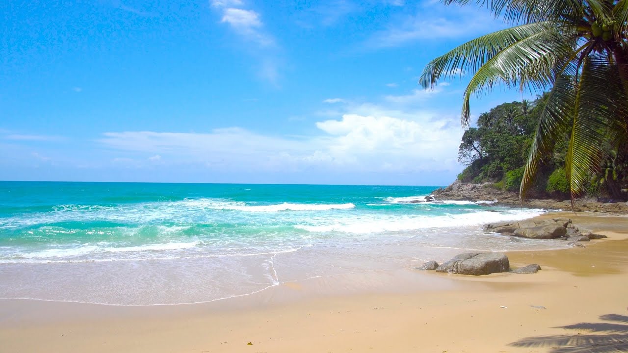 Tropical Beach Ambience in Phuket, Thailand | 4K UHD | Ocean Sounds for ...
