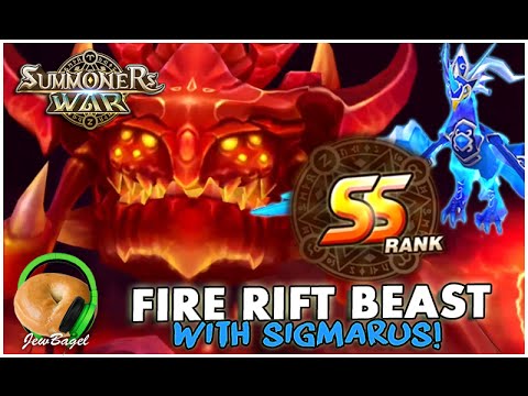SUMMONERS WAR : SS Rank Fire Rift Beast w/Sigmarus the water chicken ...