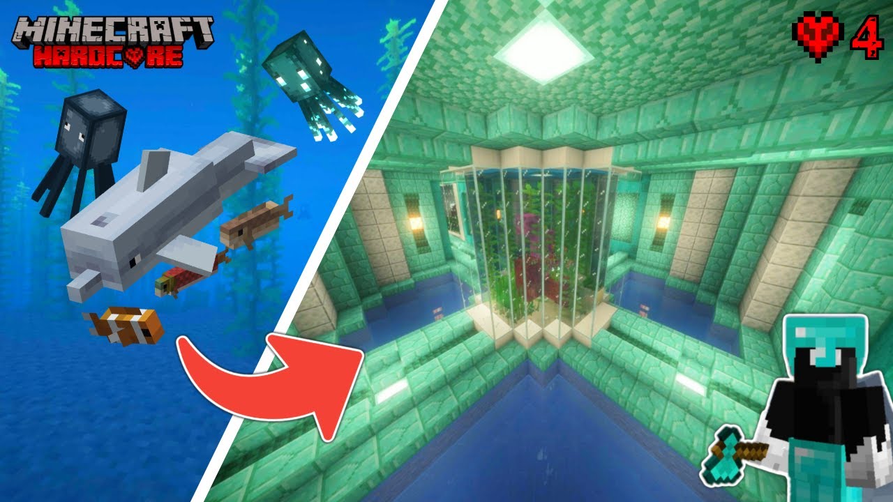 I built an AQUARIUM for every ocean mobs in Minecraft | Hardcore series ...