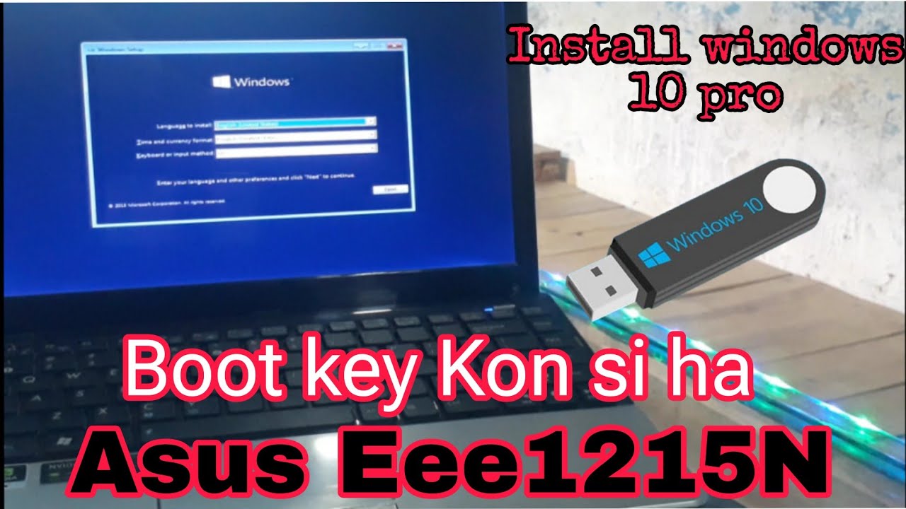 how to install windows 10 in asus 1215n laptop - YouTube