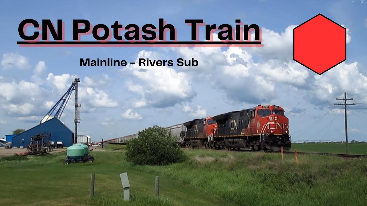 Potash Train South of Neepawa - YouTube