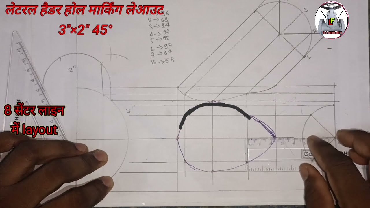 Lateral tee hole marking / leteral layout 45° kaise mare / Lateral Y ...