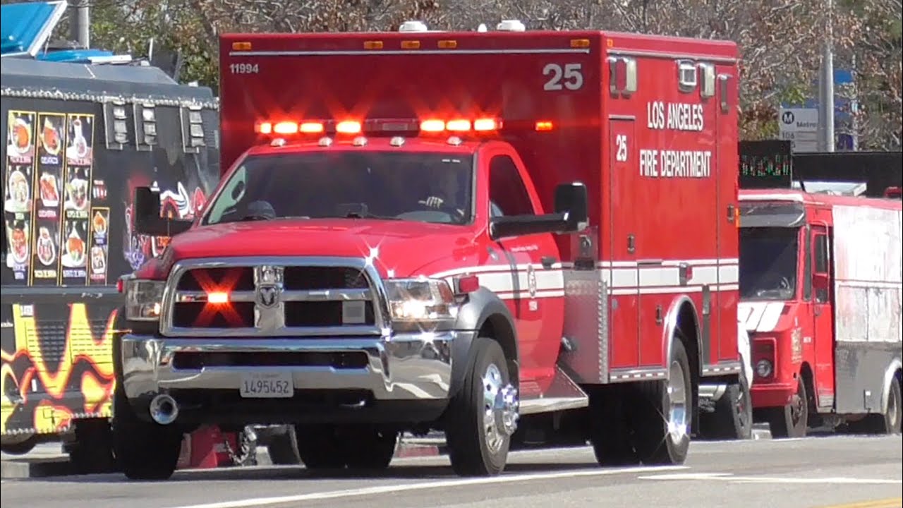 LAFD Rescue 25 Transporting - YouTube