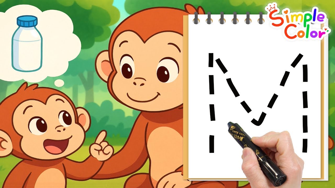 Learn the Alphabet Letter M with the Baby Monkey Story | English ...