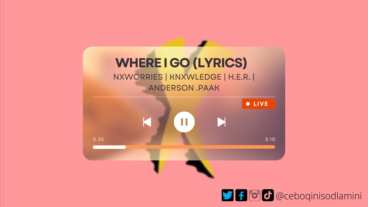 Where I go Lyrics H E R , Anderson Paak, NxWorries - YouTube