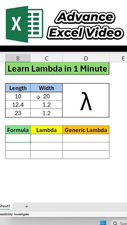 Learn Excel Lambda Function | Advance Excel Video - YouTube