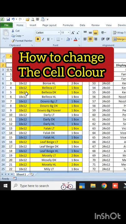 How to Change the cell colour in Excel tips and tricks #excel # ...