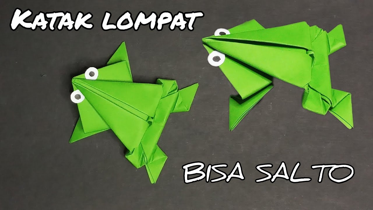 CARA MEMBUAT ORIGAMI KATAK MELOMPAT || DIY-Jumping Frog Origami - YouTube