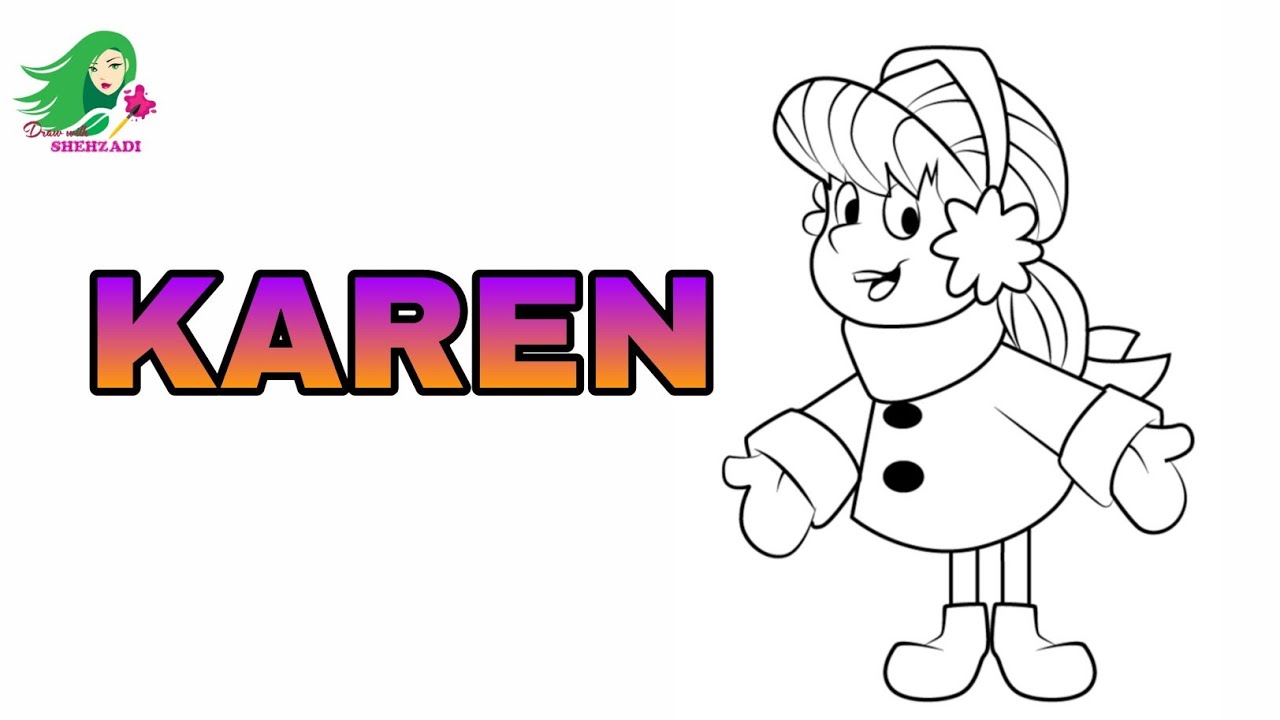 How to draw karen | Karen | Draw with shehzadi - YouTube