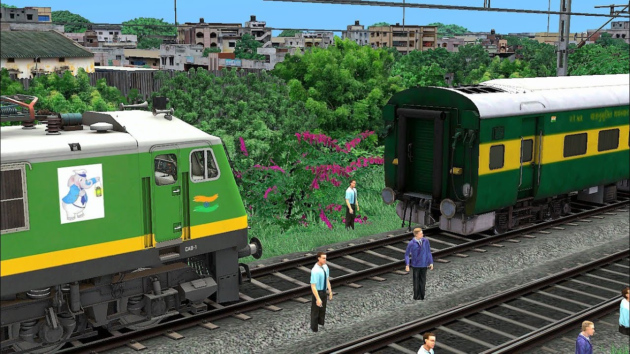 WAG 9 Electric Engine Coupling Gareeb Rath Coaches || blue lhb coaches ...