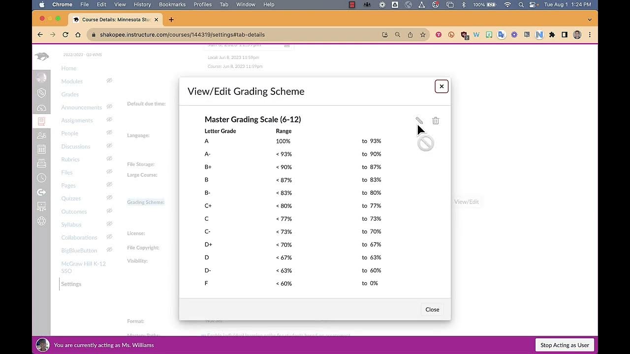 Changing the Grading Scale in Canvas - YouTube