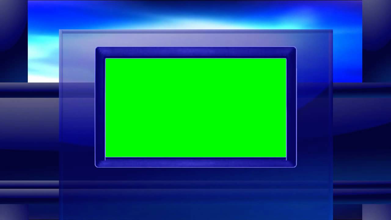 HD Virtual Studio Blue with green screen monitor - YouTube
