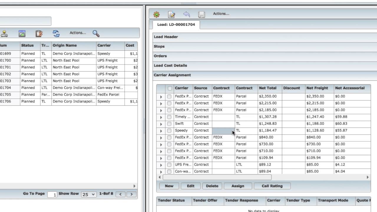 3Gtms DEMO Embedded Rating for Easy Load Planning - YouTube