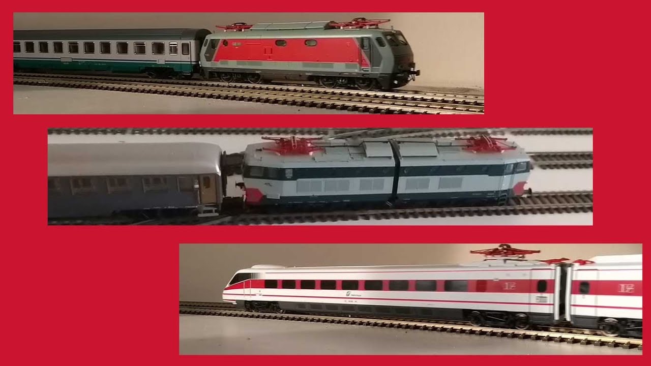 FS in HO 1999: Riva E444 with InterCity "Miramare"; ETR480 with ...