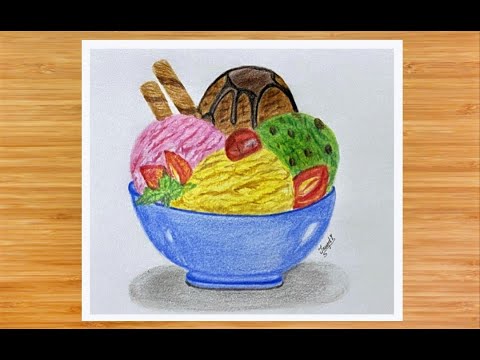 How to Draw an Ice Cream Sundae | Step by Step in Colored Pencil ...