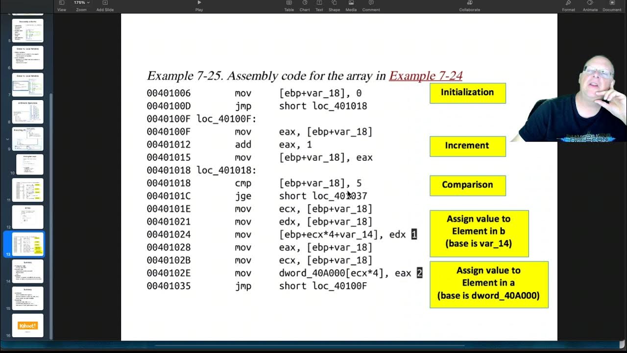 CNIT 126 6 Recognizing C Code Constructs in Assembly - YouTube