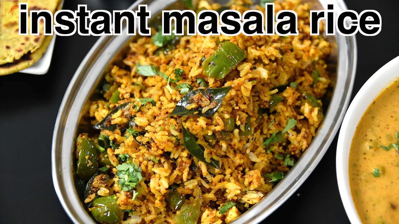 instant masala rice recipe | lunch box rice recipe - YouTube