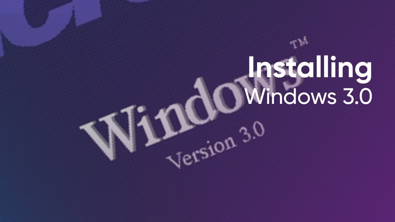 Installing Windows 3.0 RTM - YouTube