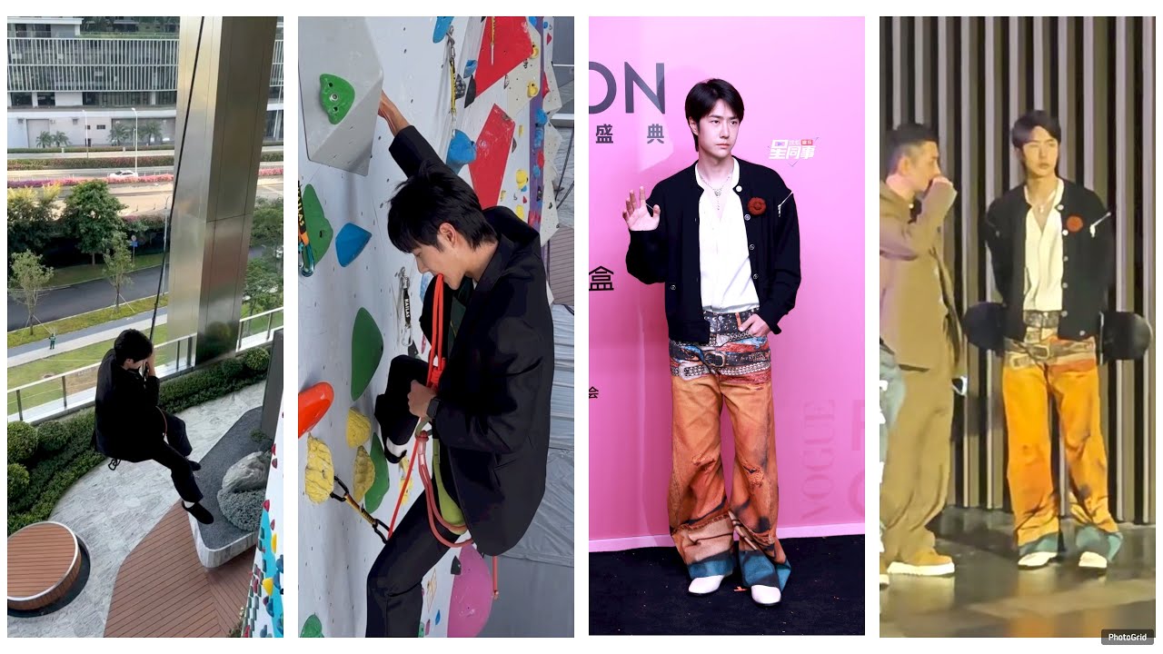 Wang Yibo holds a skateboard and shows off his cool and handsome style ...