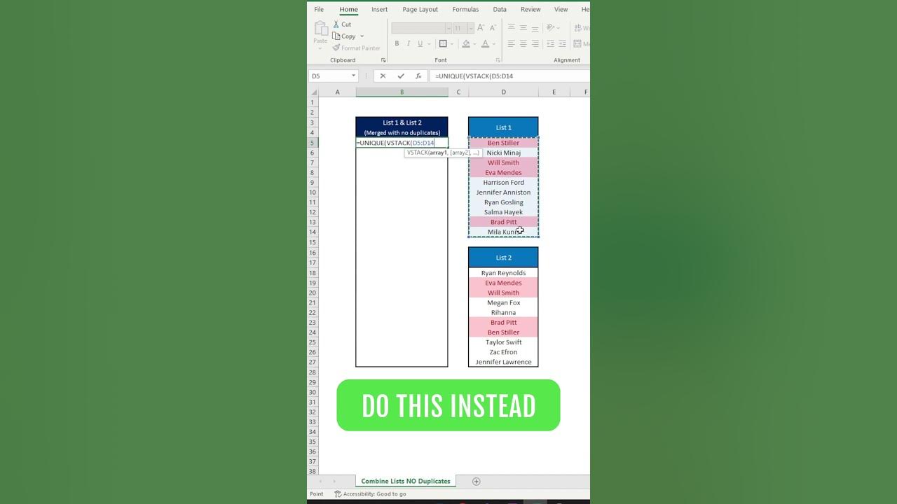 Combine Lists Without Duplicates In Excel shorts YouTube combine-lists-without-duplicates-in-excel-shorts-youtube