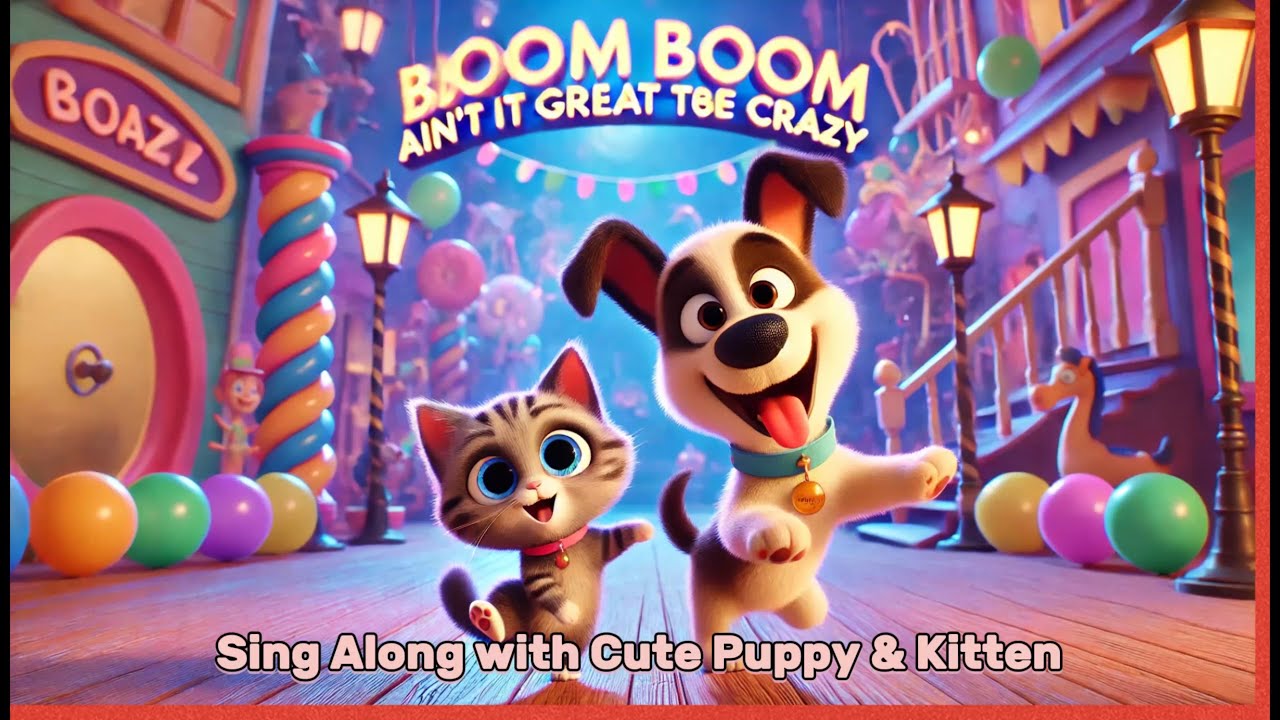 Boom Boom Ain’t It Great to Be Crazy | Sing Along with Cute Puppy ...