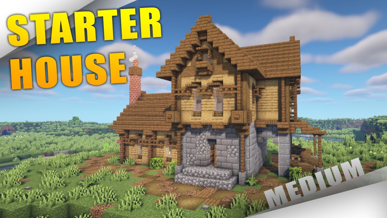 How To Build a Starter HOUSE / BASE Minecraft TUTORIAL - YouTube