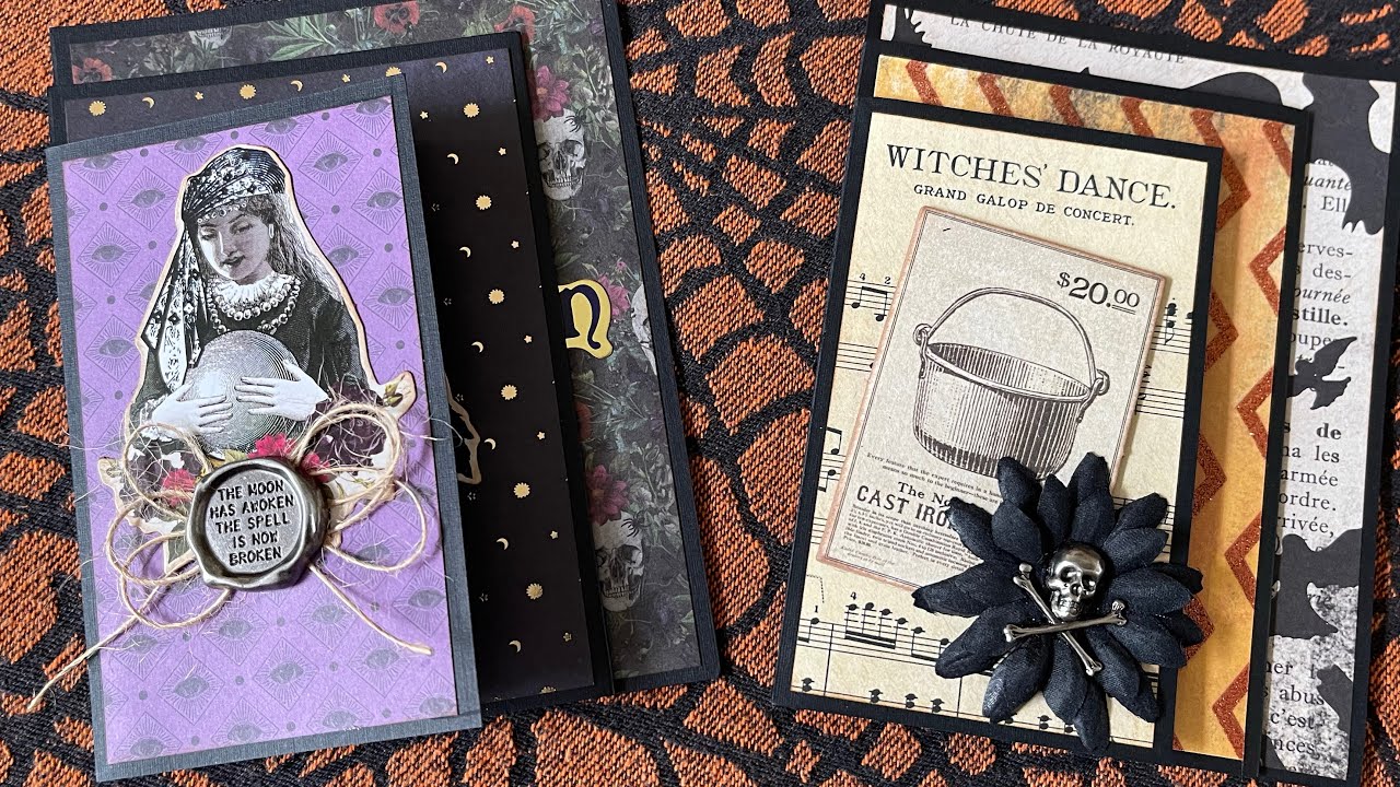 Four Fold Card Tutorial, #sandys13frightsbeforehalloween2022 - YouTube