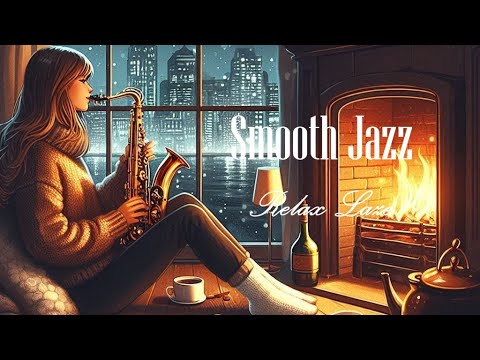 Jazz by the Fireplace: Cozy Night Saxophone. Smooth Jazz for Relaxation ...