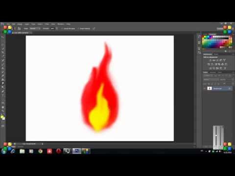 How to draw a basic cartoon fire in almost any photoshop - YouTube